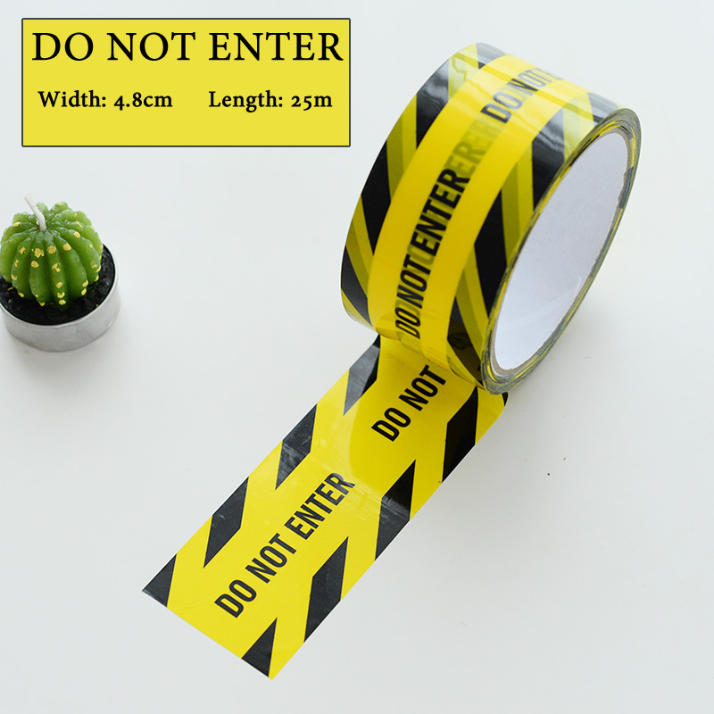 1/Roll 48mmx25m Warning Tapes Yellow Black Caution... – Vicedeal