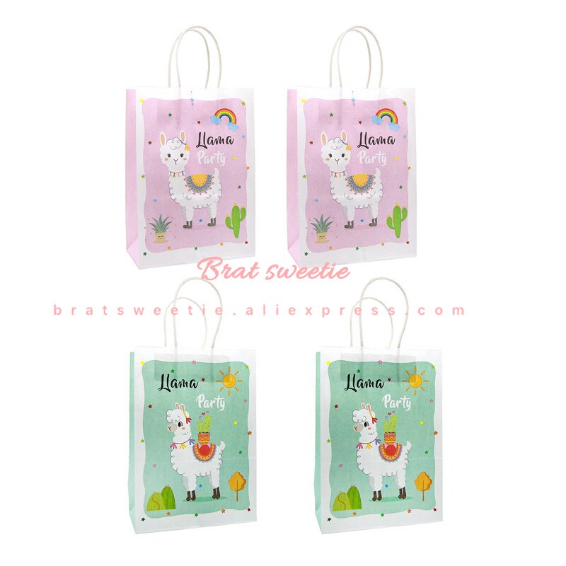 4pcs Alpaca Party Llama Kraft Paper Bags Baby Show... – Grandado