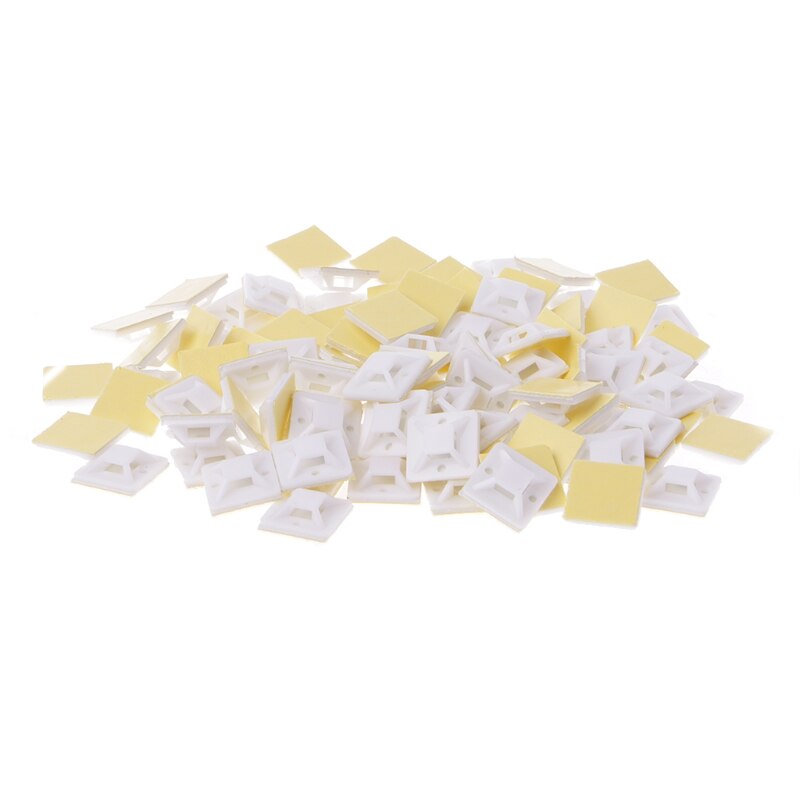100 PCS Plastic Adhesive Rectangle Wire Tie Cable ... – Grandado