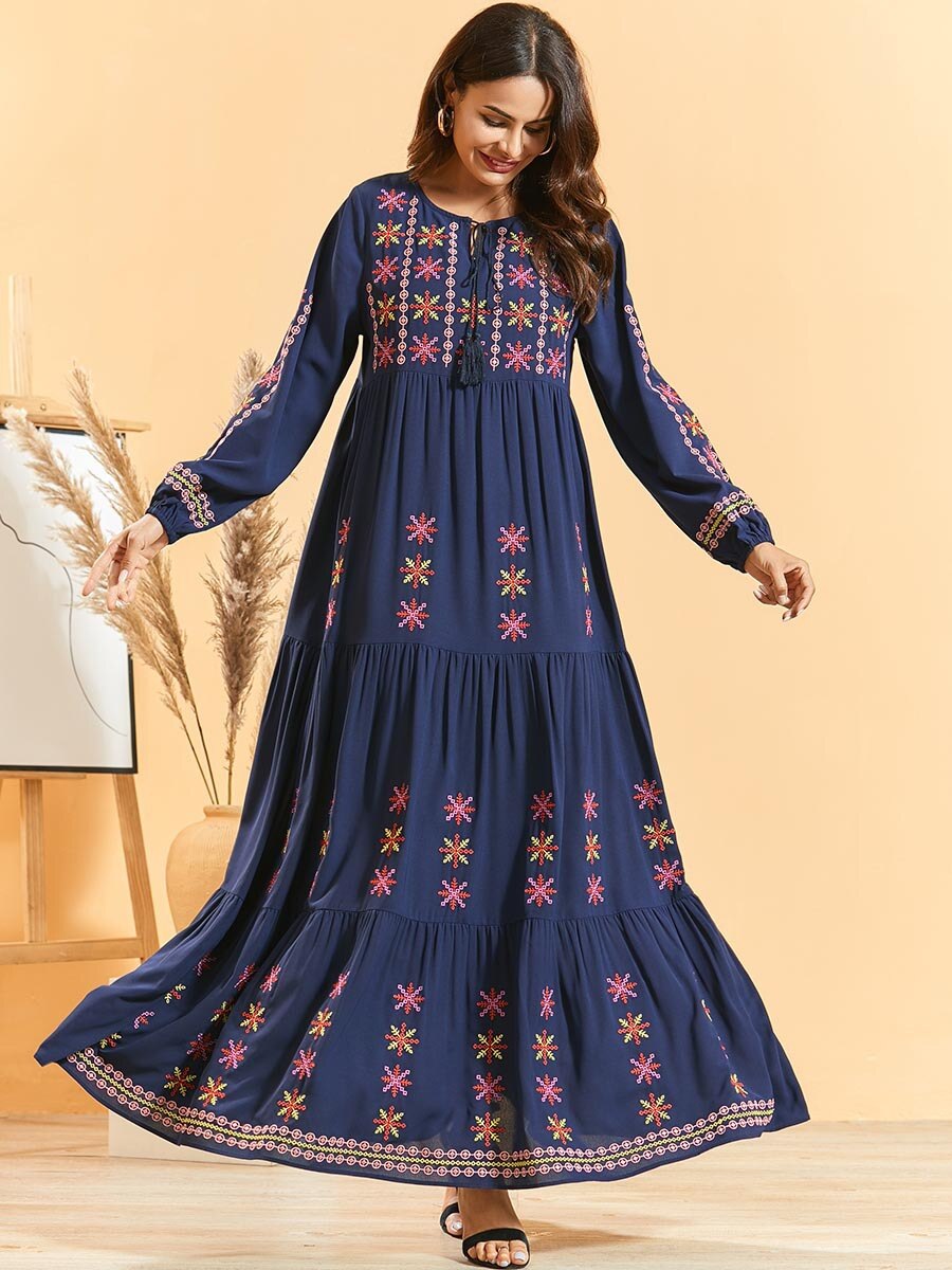 Ramadan Turkey Muslim Abaya Women Hijab Dress Embr... – Grandado