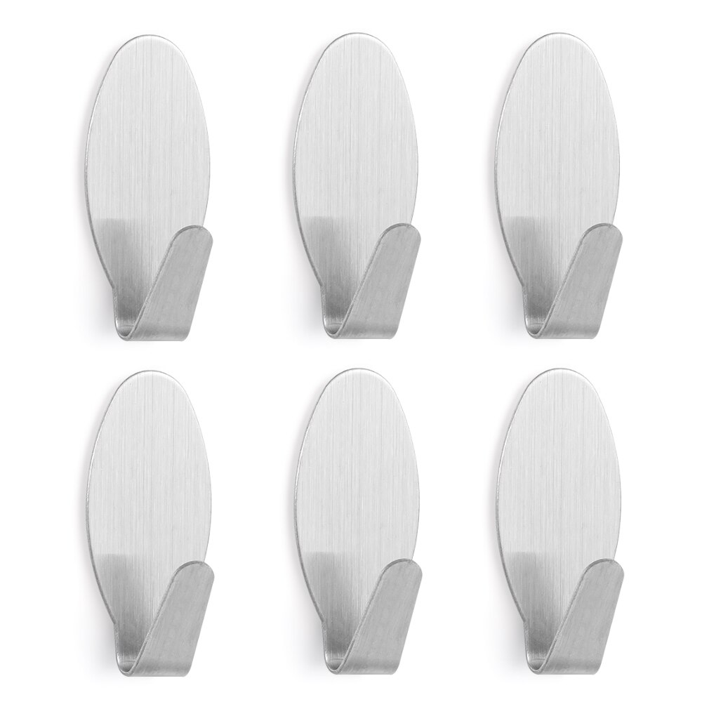 6 pcs Self Adhesive Hooks Stainless Steel Super St... – Grandado