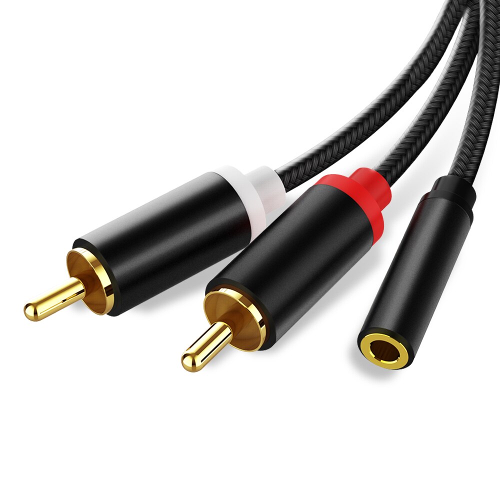 Rca kabel 2 rca to 3.5mm jack hun aux audio kabel... – Grandado