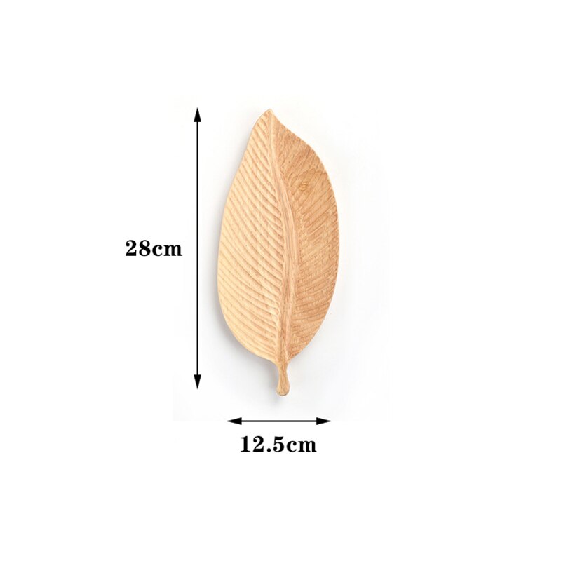 Natural Wood Plate Handmade Leaf Shaped Snack Frui... – Vicedeal