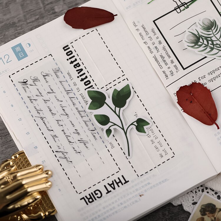 50PCS Cute green leaf plant sticker Crafts And Scr... – Grandado