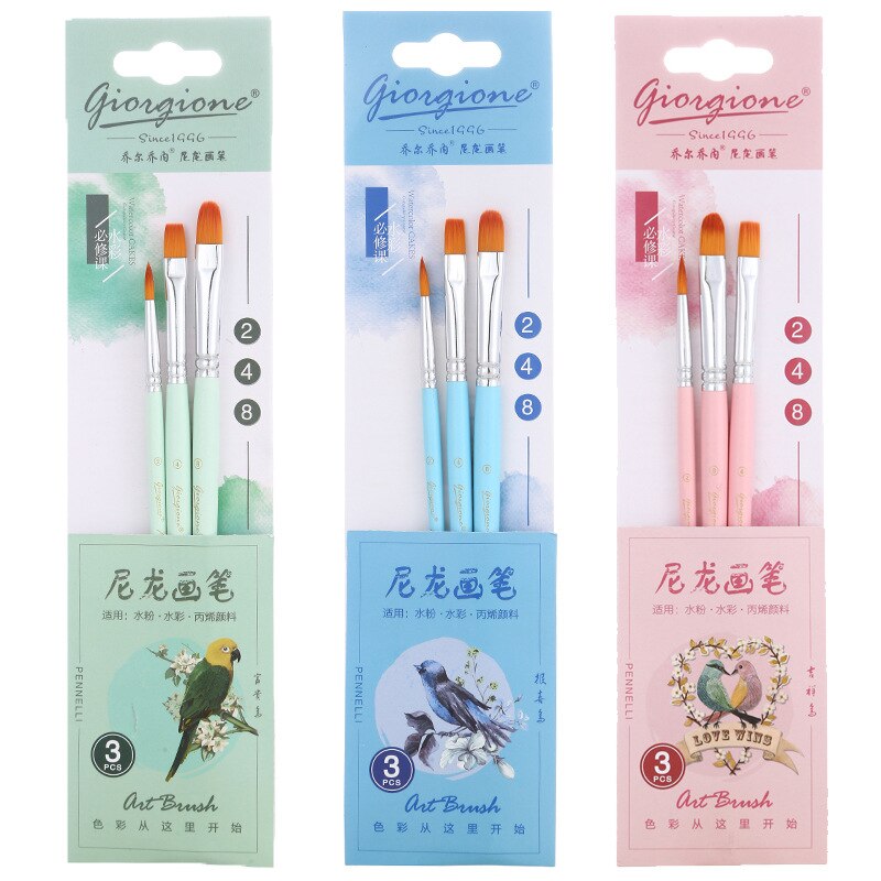 3 Stks/zak Aquarel Gouache Penselen Verschillende ... – Grandado