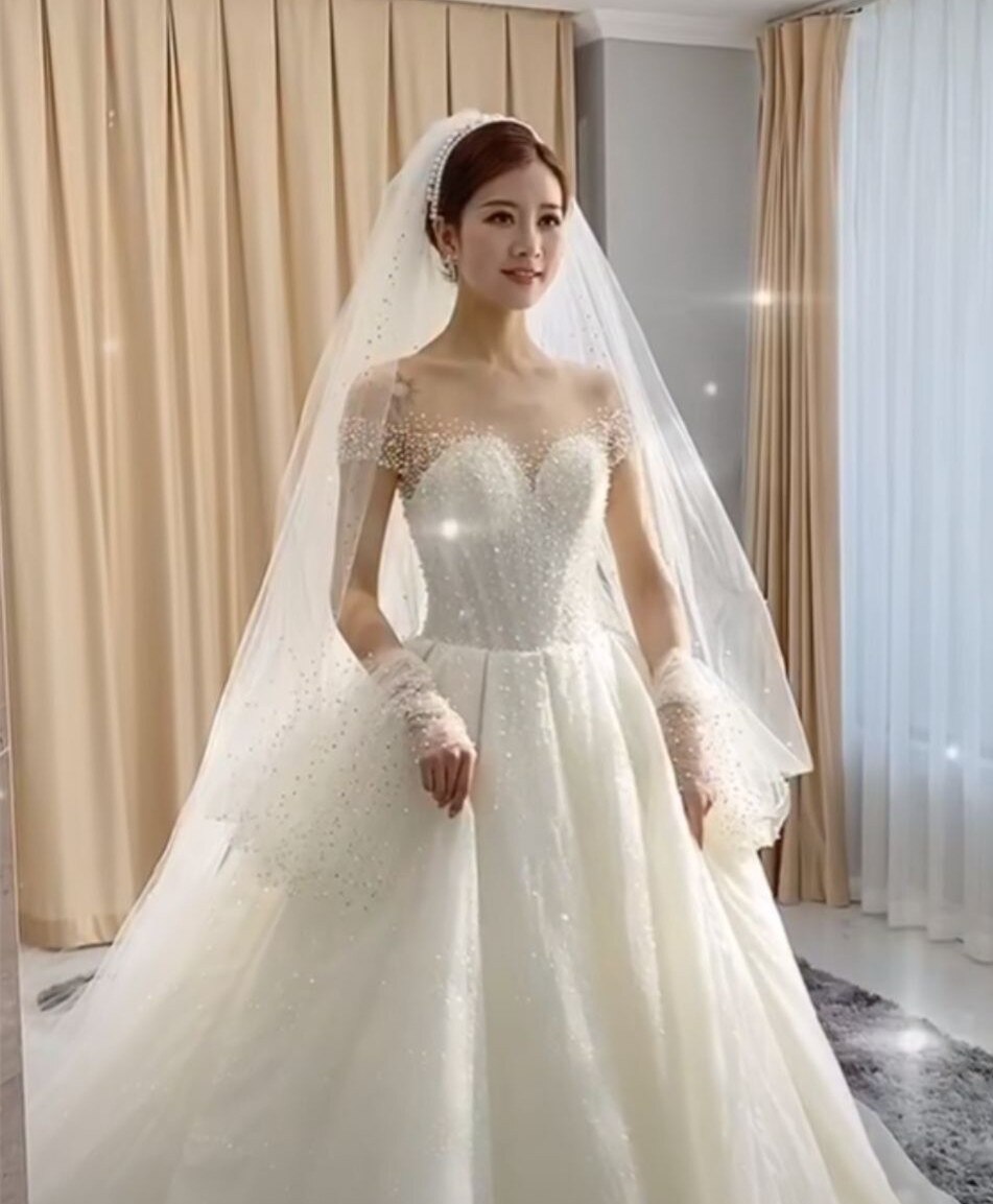 Cathedral Wedding Veils with Comb Crystals Pearls ... – Vicedeal