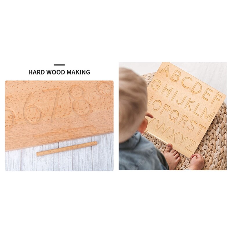 2x Letter Tracking Board Wood Alphabet Tracing Boa... – Grandado