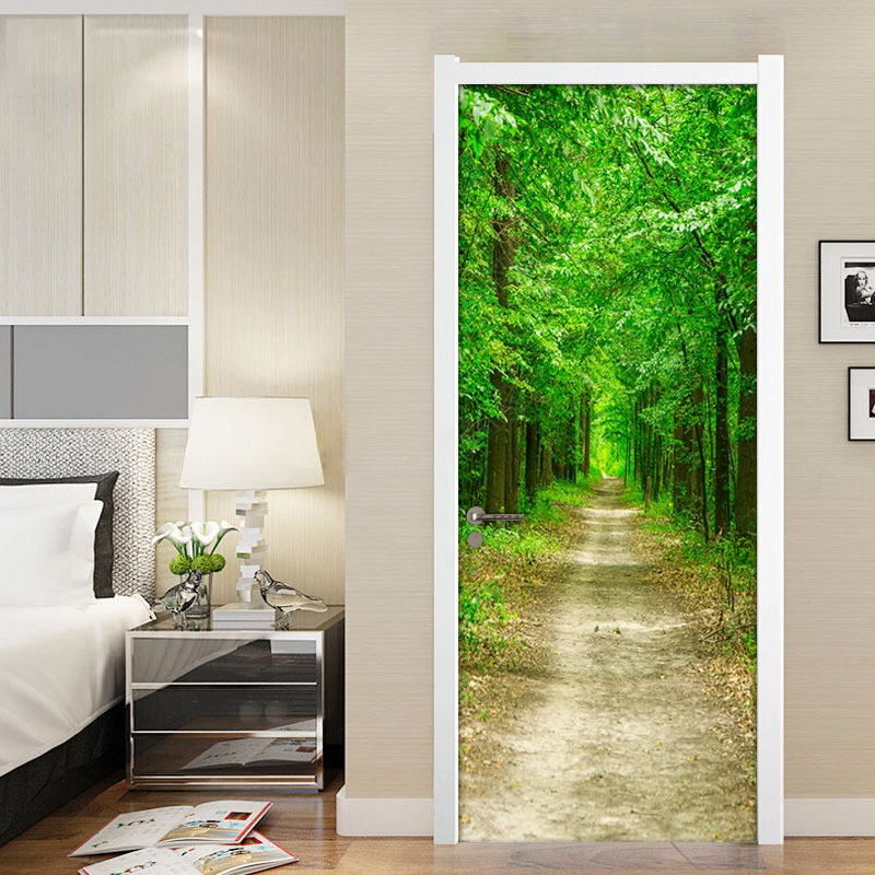 Forest Path 3D Door Wallpaper Living Room Bedroom ... – Grandado