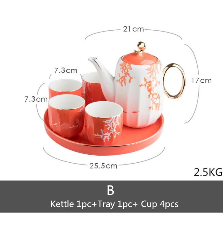 Nordic Gold Inlay Teaware Set Europe Porcelain Tea... – Vicedeal