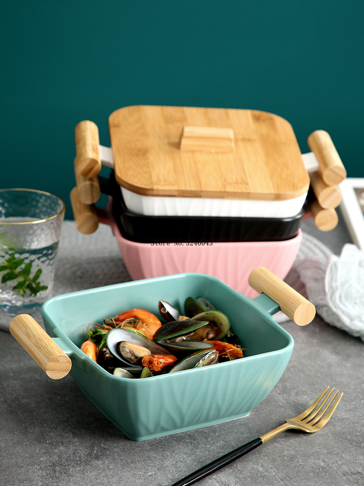 Nordic ceramic dish kitchen salad fruit plate with... – Grandado