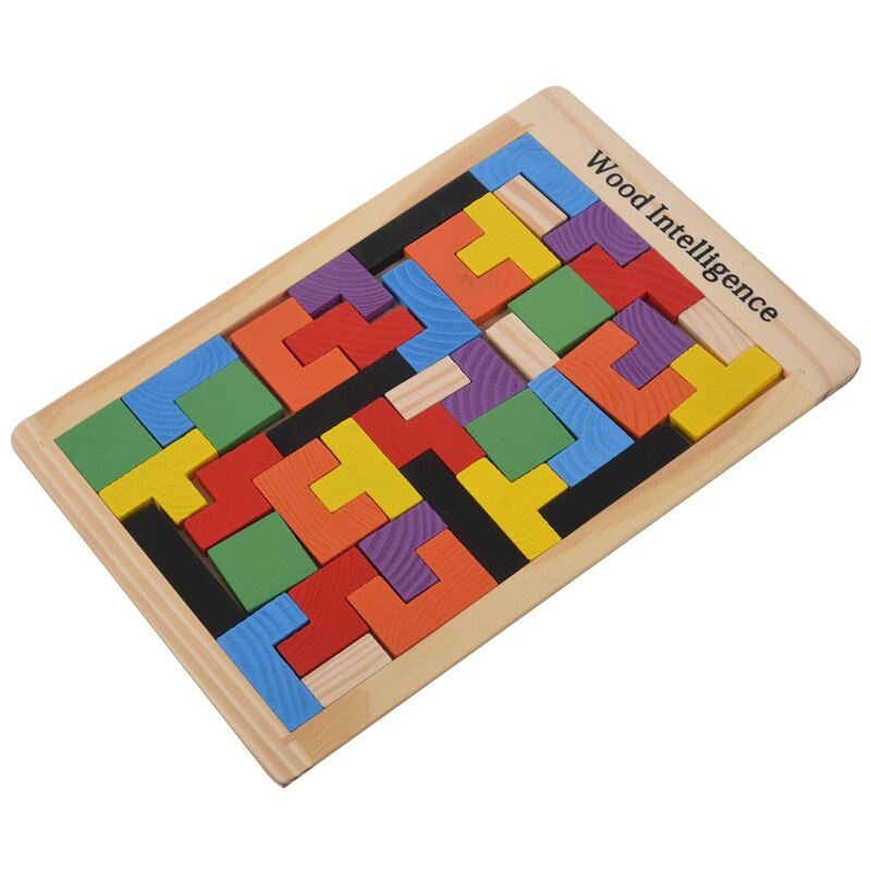 Wooden Tangram Brain Teaser Puzzle for Tetris Game... – Grandado