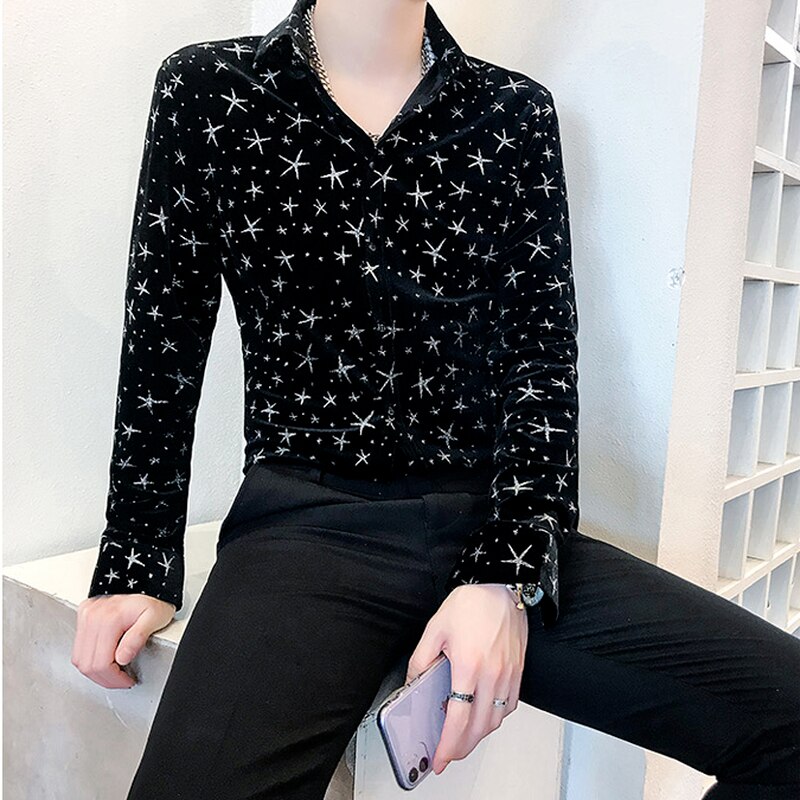 Fluwelen Mannen Shirts Herfst Winter Lange Mouw Lu... – Grandado