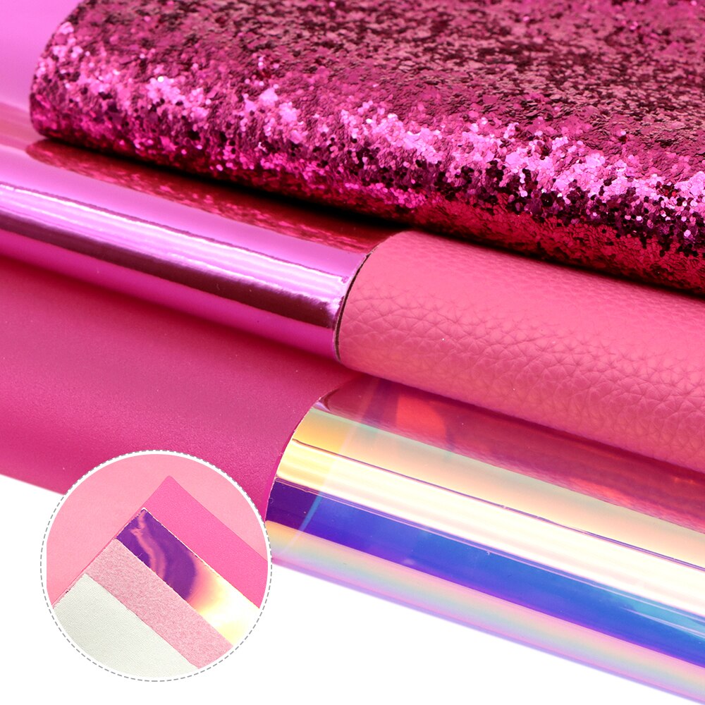 5pcs 20*34cm Solid Color Faux Leather Fabric Sheet... – Grandado