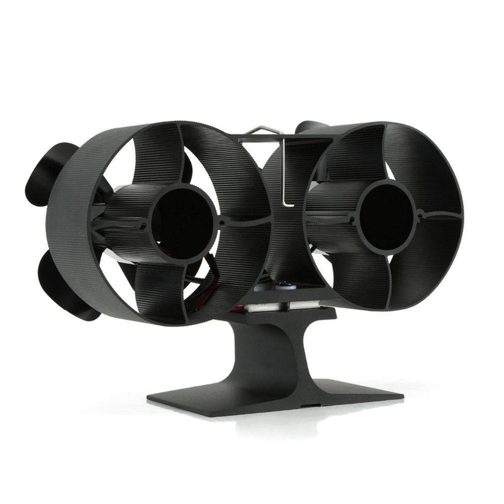 Dual Head 8 Blades Powered Stove Fan Aluminium Sil... – Grandado