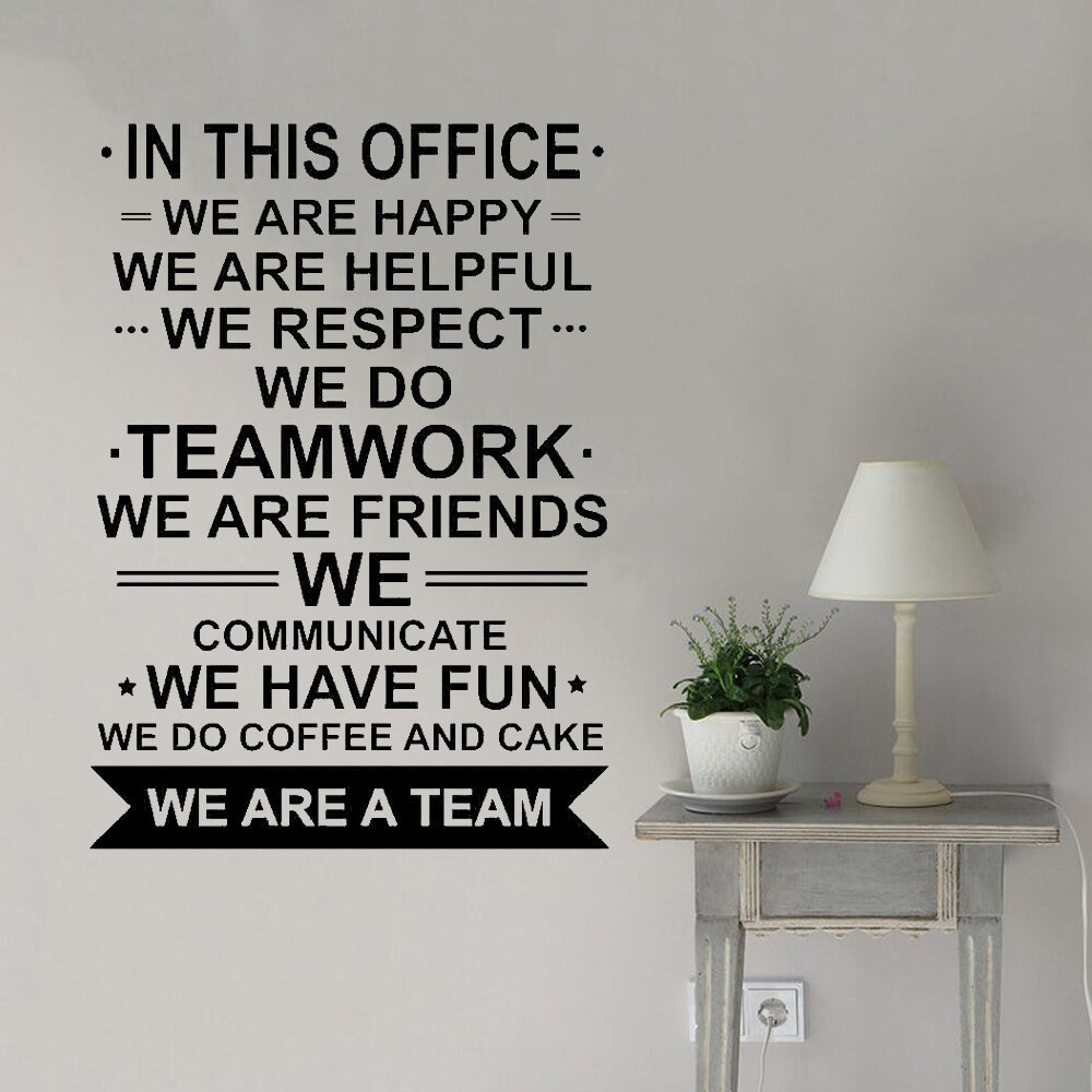 We Are Team Office Wall Decal Poster Quote Work In... – Grandado