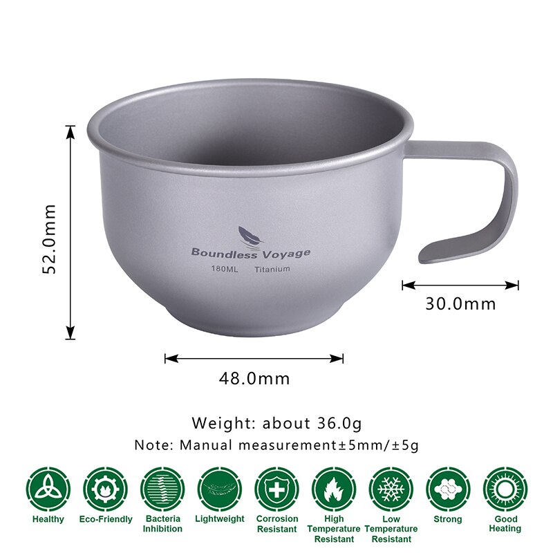 180ml Camping Titanium Cup Outdoor Mug Tourism Tab... – Vicedeal