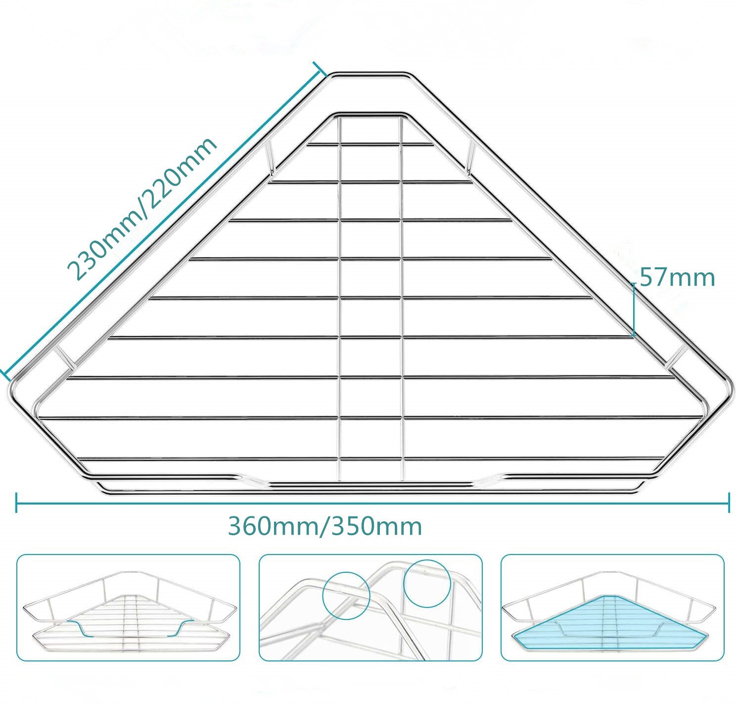 2 Stuks Rvs Badkamer Rekken Hoekplank Wandmontage ... – Vicedeal