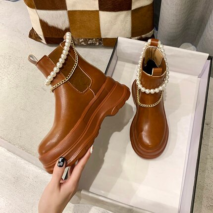 Autumn and Winter Chelsea Boots Thick Bottom Short... – Grandado