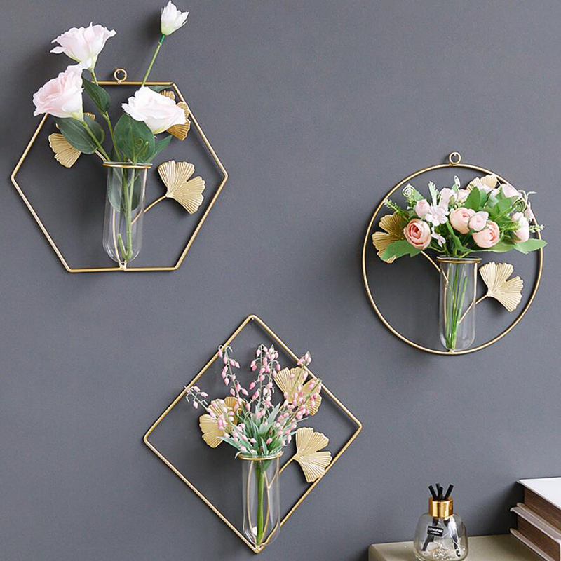 Wall-mounted Vase Home Decor Hanging Flower Vase W... – Grandado