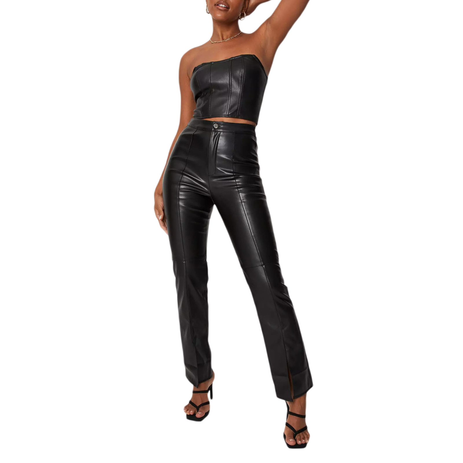 Winter Ladies Pu Leather Pants High Waist Jacket C... – Grandado