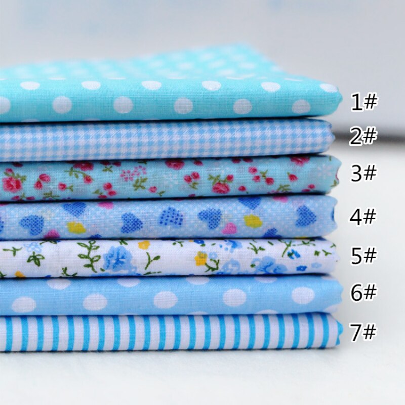 7pieces/lot Blue mixed flower pattern 25cmx25cm co... – Grandado