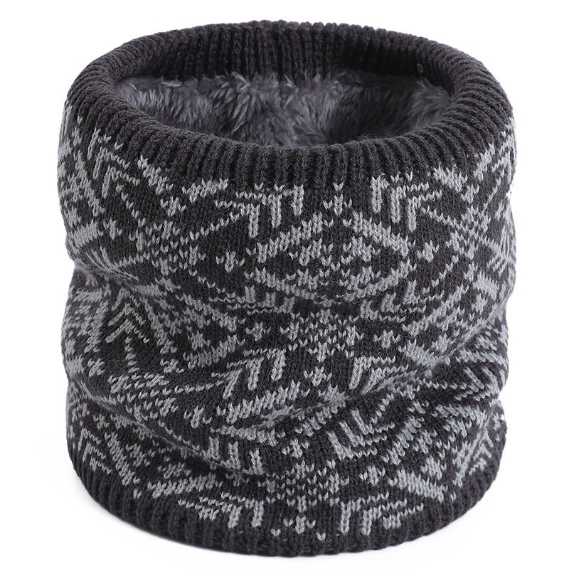 Knitted Scarf Women Black Red Winter Warm Scarf Ri... – Grandado