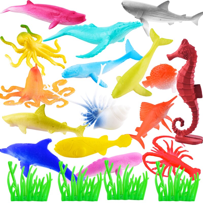 12 / 16 Stuk Imitatie Fun Marine Animal Shark Dolf... – Vicedeal
