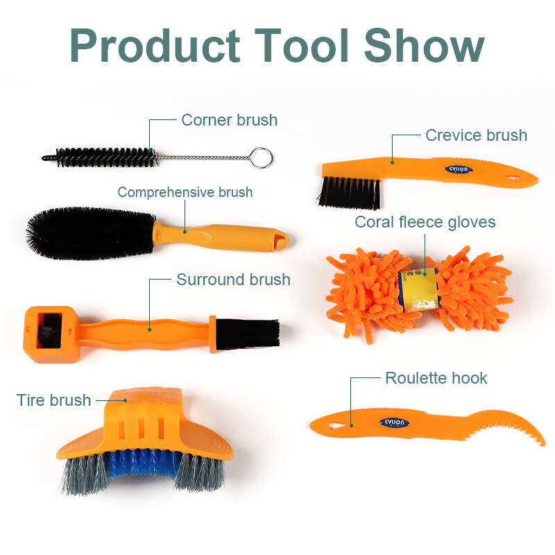 7 pcs/set Bike Cleaning Tool Kit Bicycle Chain Cle... – Grandado