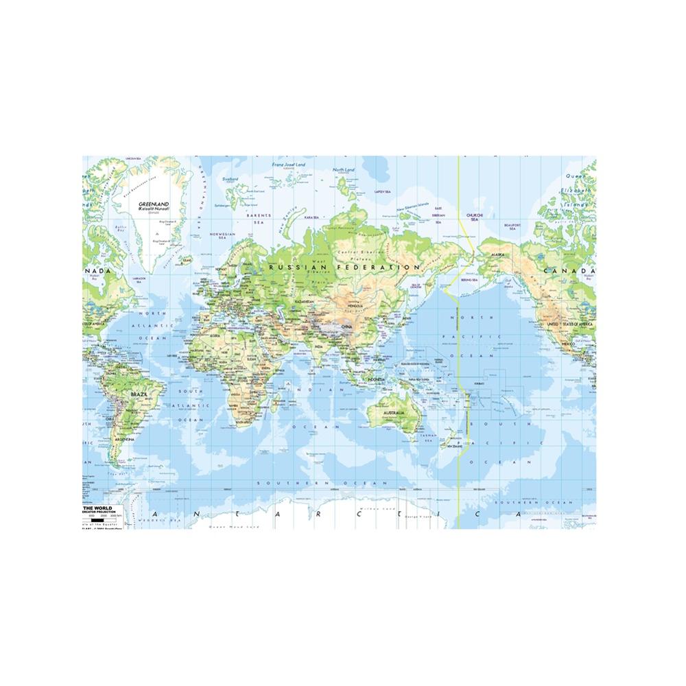 A2 Größe Die Welt Karte Mercator Projektion Vinyl ... – Grandado