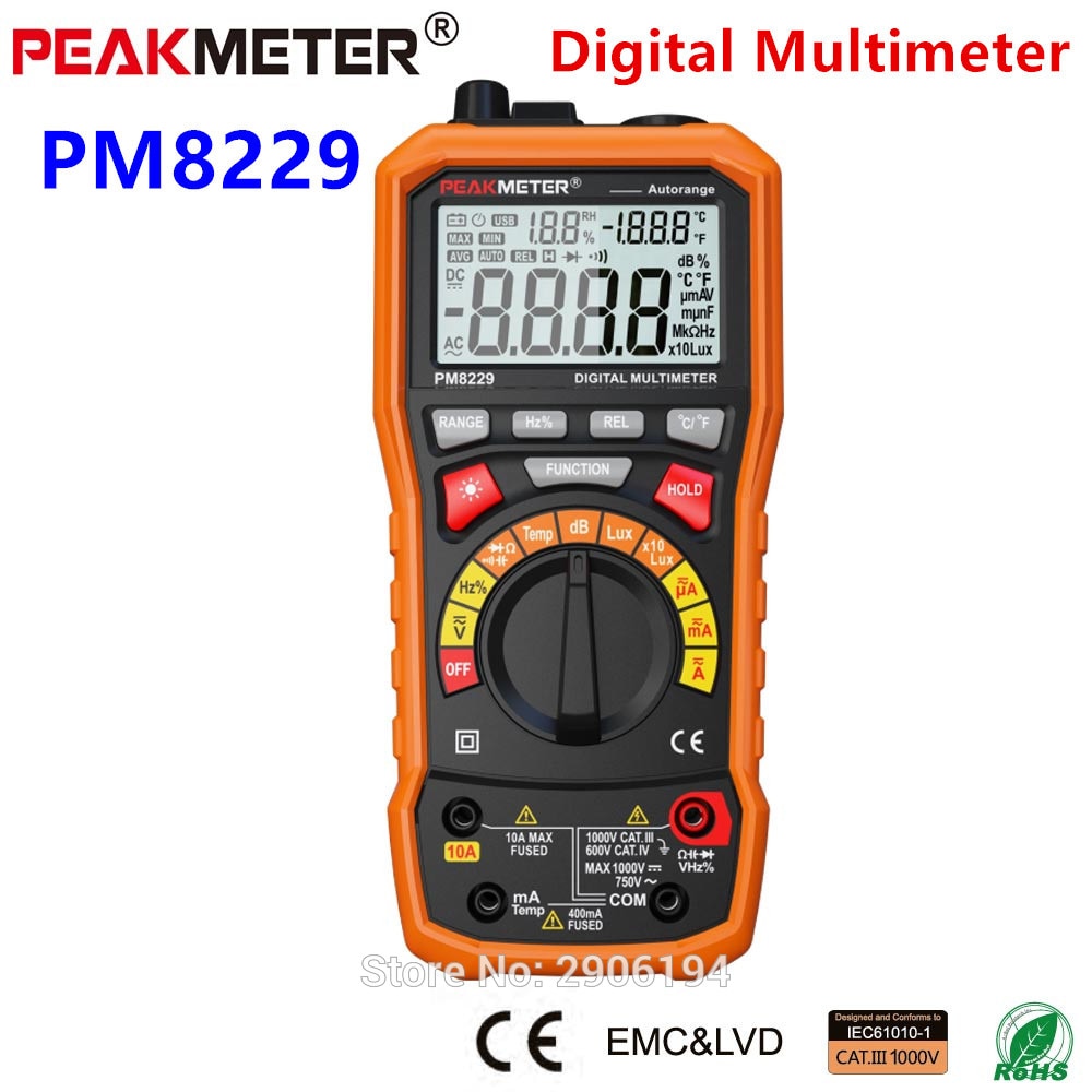 PEAKMETER PM8229 5 in 1 Auto Digital Multimeter Wi... – Grandado