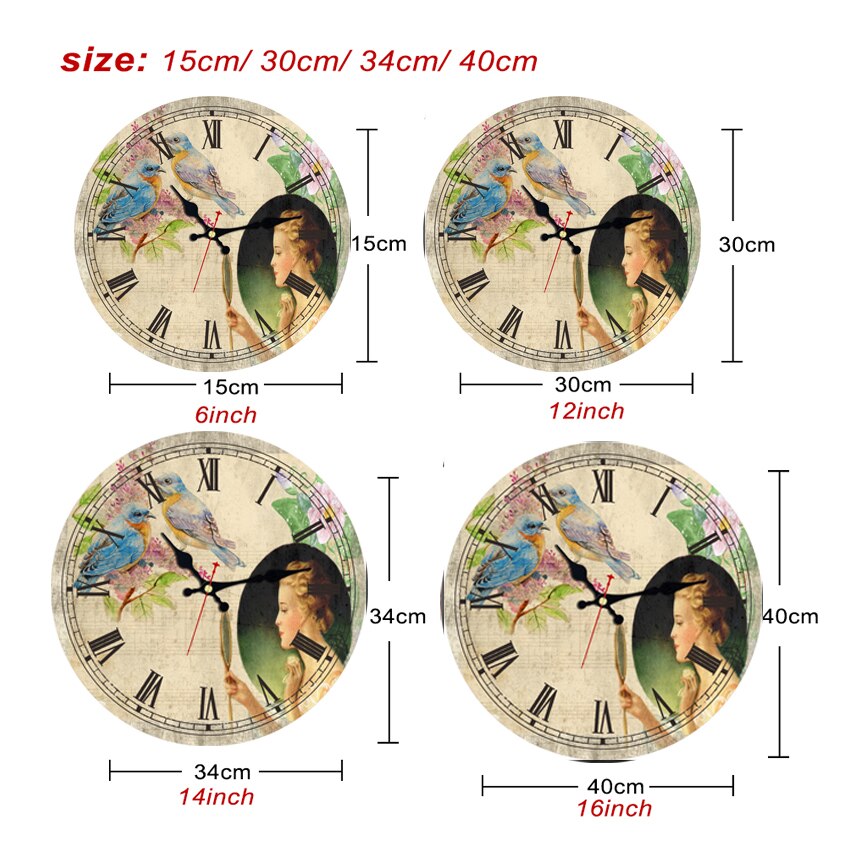 MEISTAR Vintage Girl With Birds Clocks Brief style... – Grandado