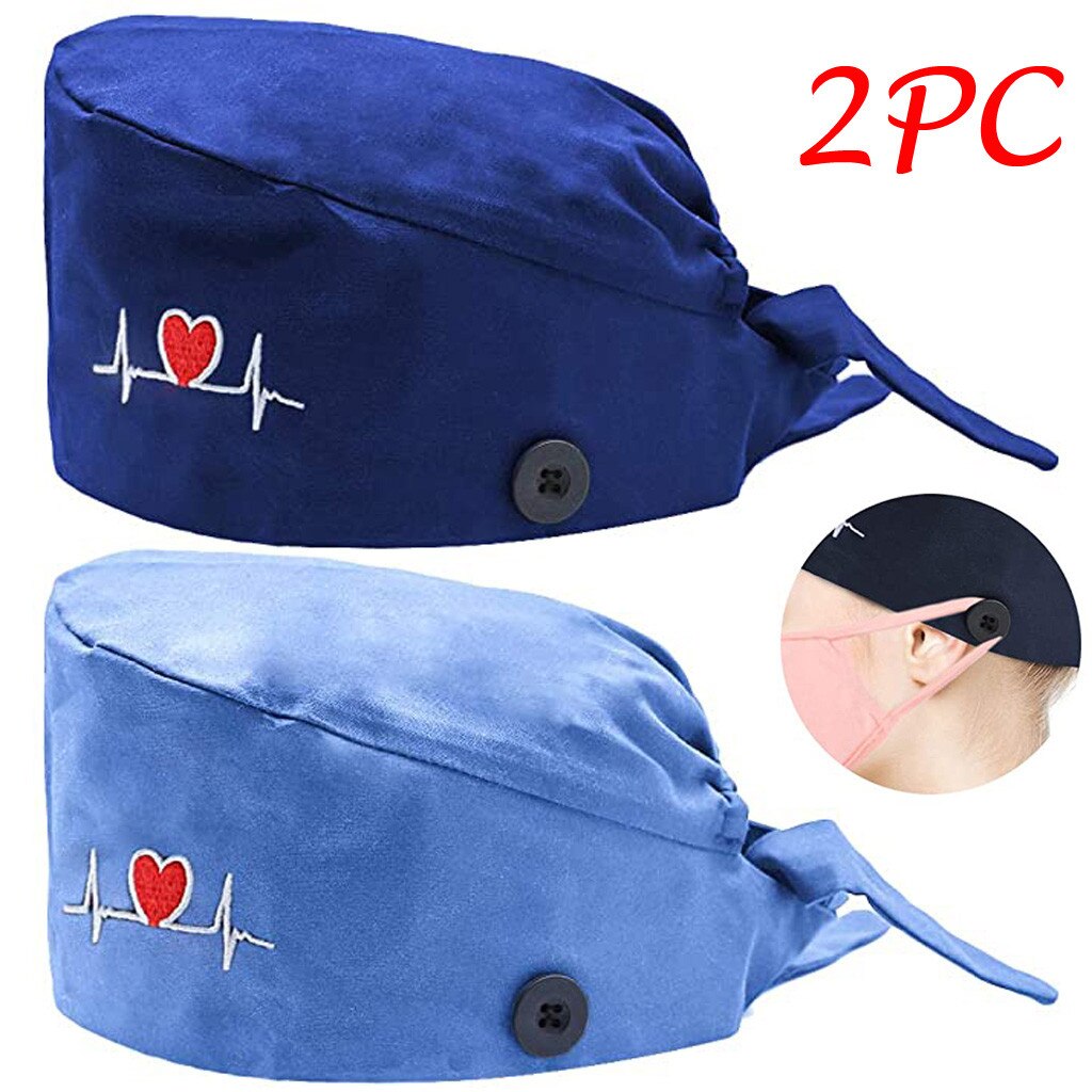 2pc Adjustable Scrub Cap Bouffant Turban Scrub Pri... – Vicedeal