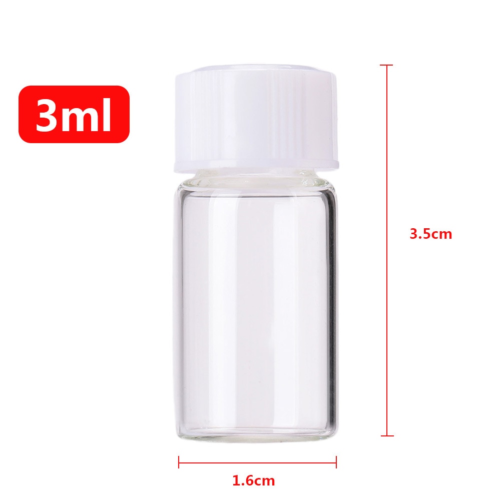 Glass Vials 3.0ml Transparent Screw Cap Seed Reage... – Grandado