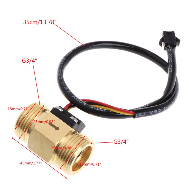 Flowsensor g3/4\ " dn20 kobber hall effekt flyde... – Grandado