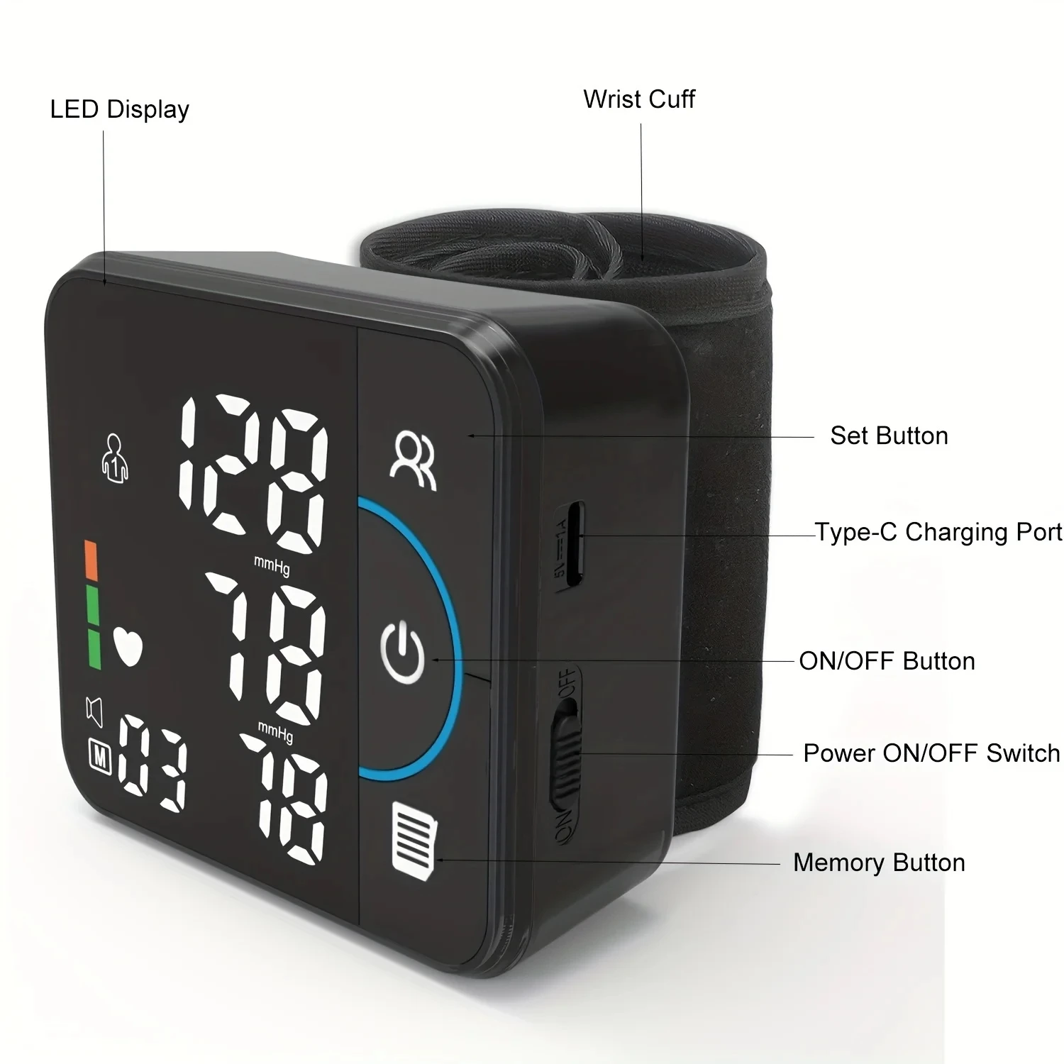 Bluetooth-oplaadbare bloeddrukmeter, west voice-bl... – Grandado