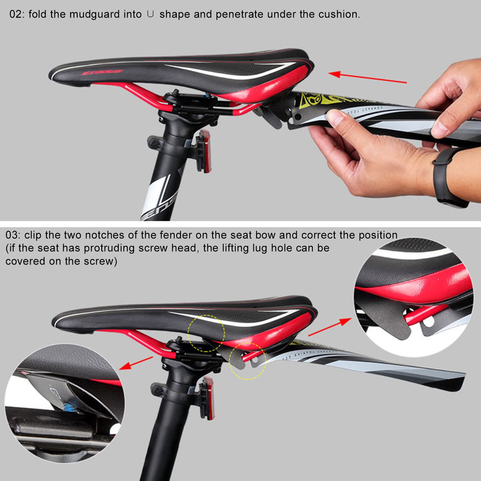 Fiets Front Wielen Gestreepte Spatborden Draagbare... – Grandado