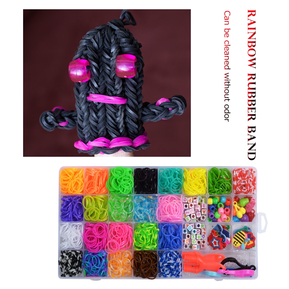 1500pcs Colorful Rubber Loom Bands Elastic DIY set... – Grandado