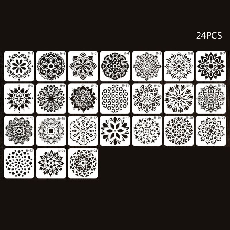 24/48pcs Mandala Stencils DIY Drawing Template Pai... – Grandado