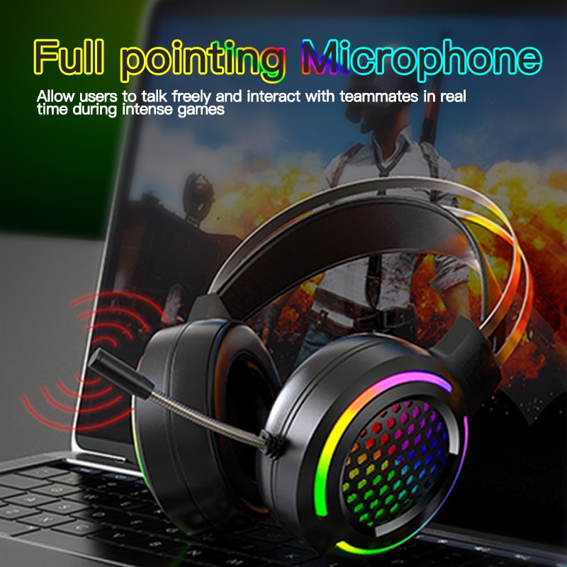 2 Types RGB Cool Light Gaming Headphones HD Surrou... – Grandado