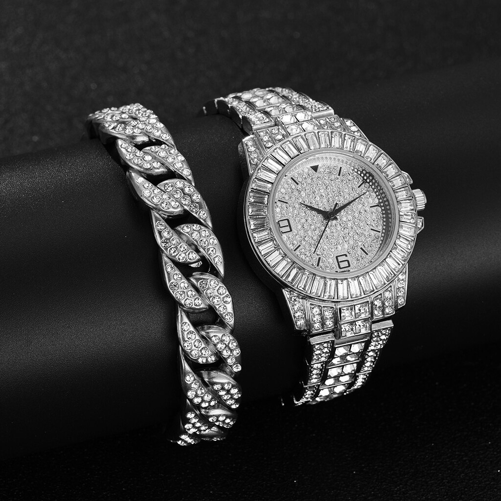 Women Men Watch Full Diamond Watch Unisex Top Luxu... – Grandado