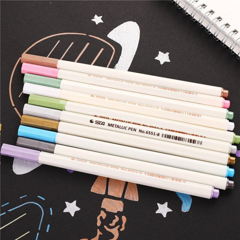 10 colors STA Metallic Marker Pen School art suppl... – Vicedeal