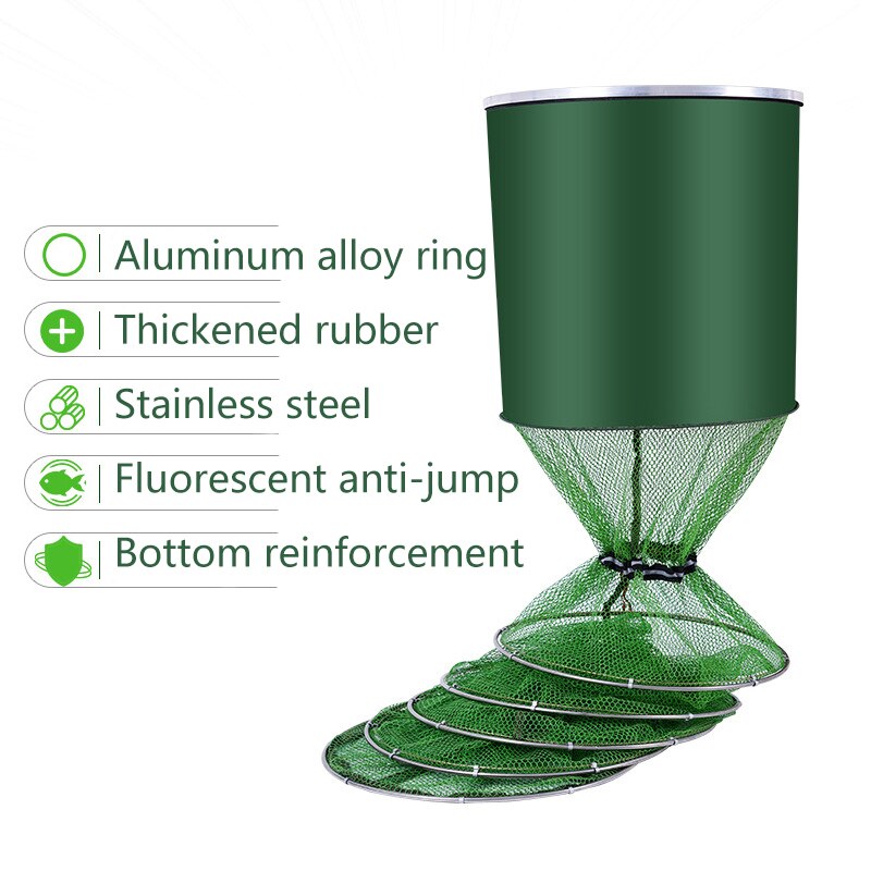 Fish Net Basket Stainless Steel Double Ring Fishin... – Grandado