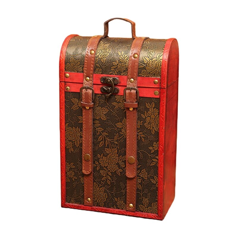 Vintage Wooden Red Wine Box Packaging Boxes Double... – Grandado