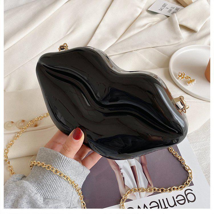 Women Gold Lips Clutch Bag Ladies Acrylic Chain Sh... – Grandado