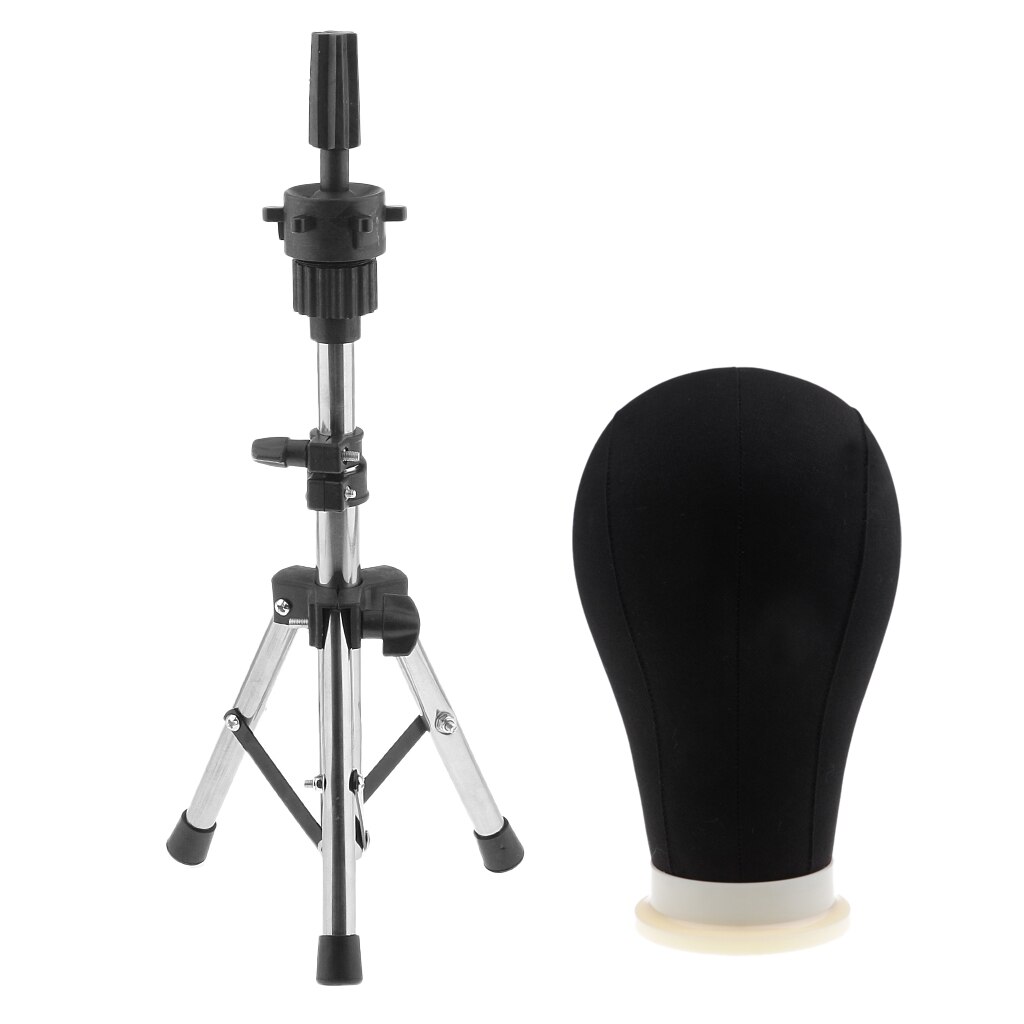 24 Inch Zwart Canvas Blok Mannequin Hoofd Met Houd... – Vicedeal