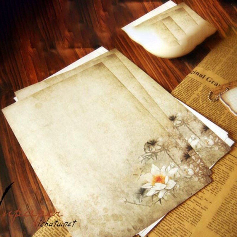 8pcs/lot Vintage Lotus Letter Paper Stationery Wri... – Vicedeal