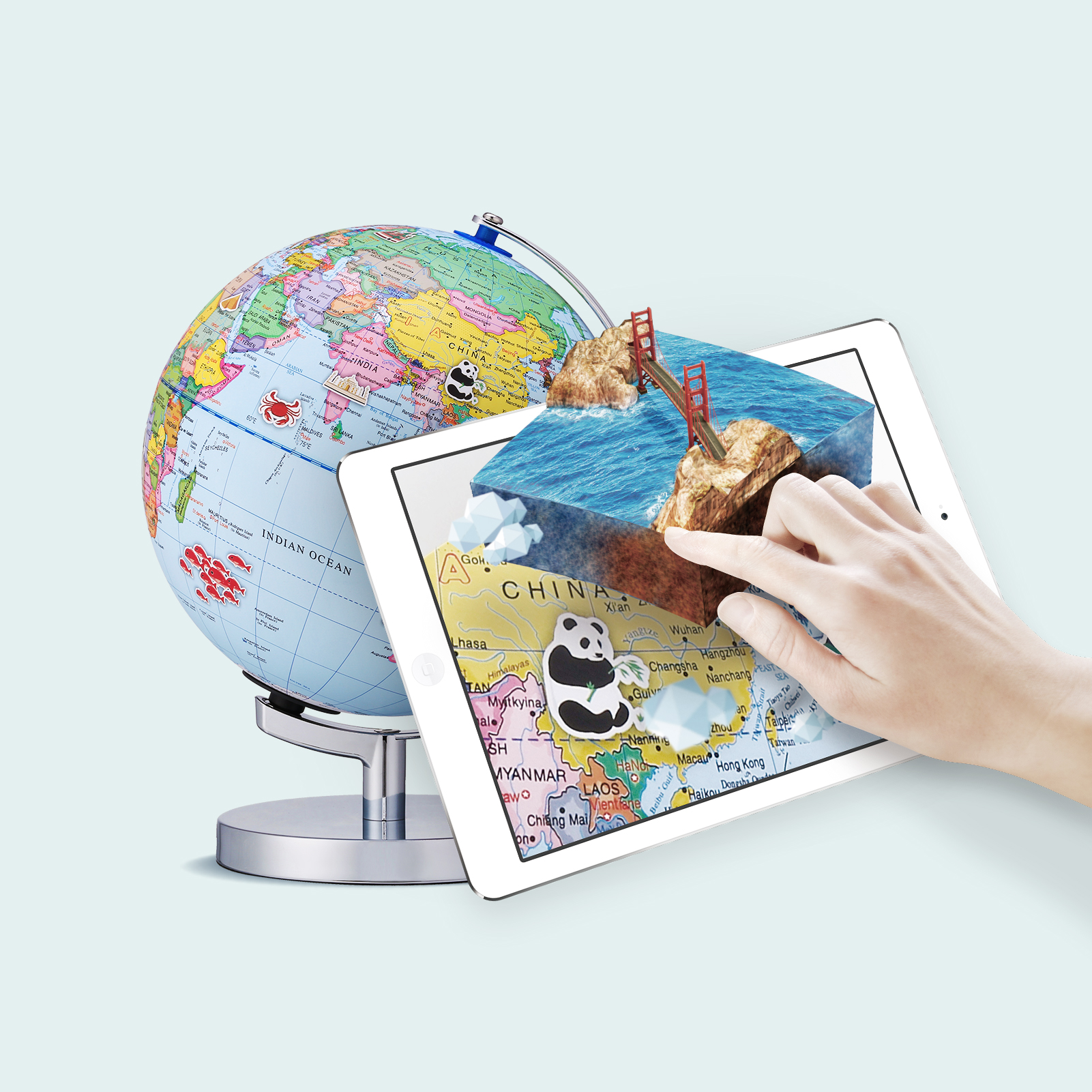 World Globe Illuminated AR Globe with Stand Educat... – Vicedeal