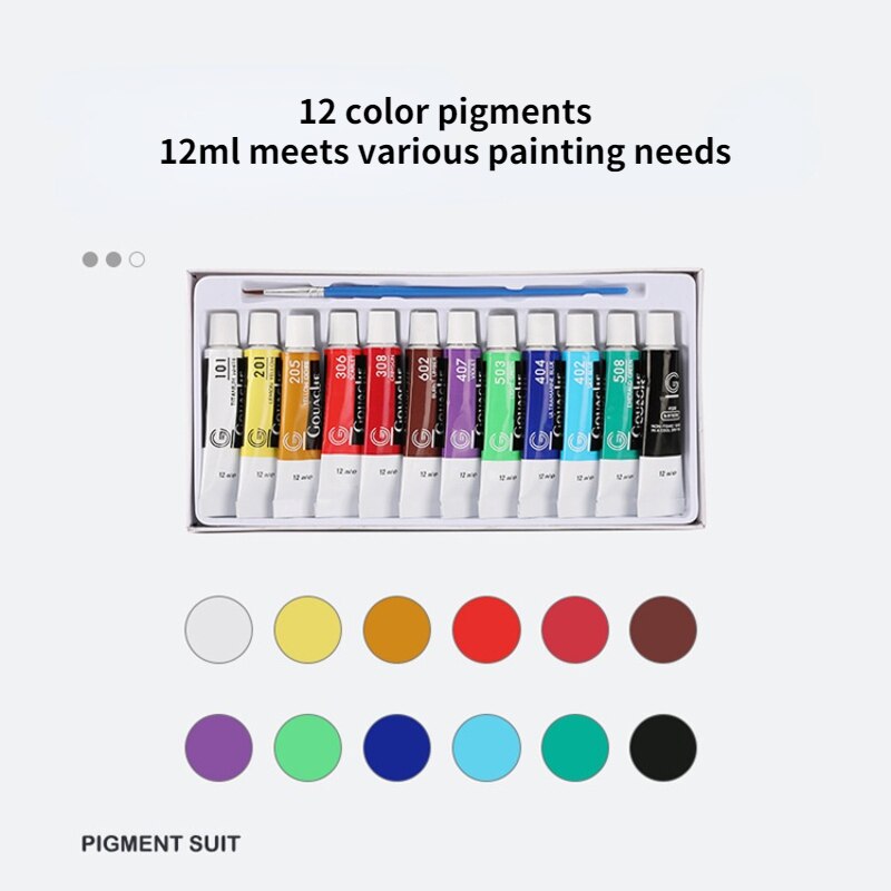 12 Colors 12ml Acrylic Paint Set Art Calligraphy G... – Vicedeal