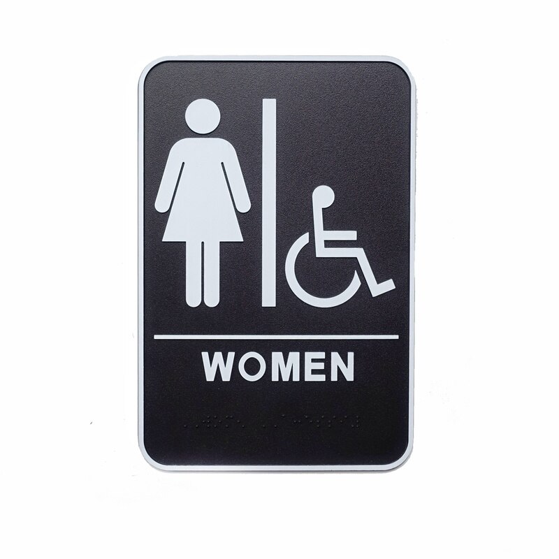 6" X 9" Restroom Signs Door Plate Toilet Sign WC B... – Grandado