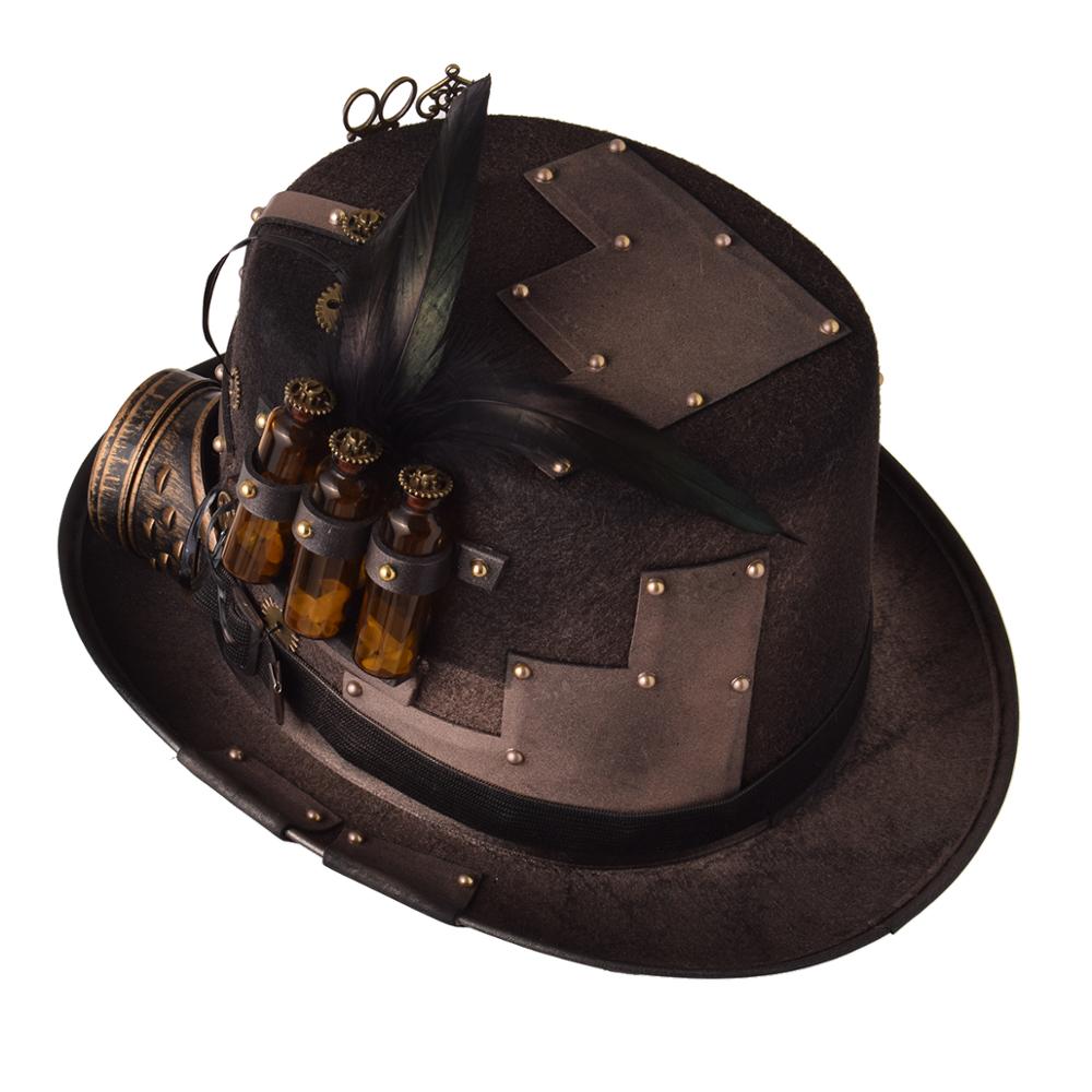 Men Women Handmade Steampunk Top Hat Magic Bowler ... – Grandado